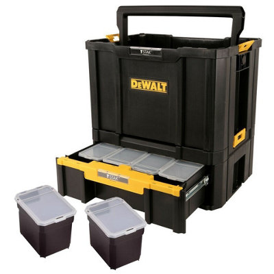 Dewalt Tstak III Combo - Carry Open Tote Tool Box Carrier + Deep Drawer ...