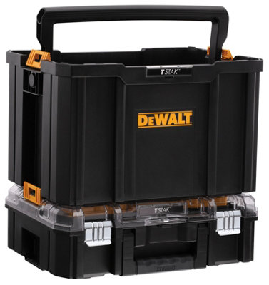 Dewalt Tstak Tool Carry Open Tote Tool Box Carrier + Clear Organiser ...