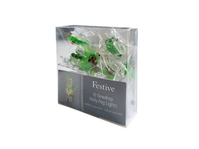 Dewdrop Holly Design Peg Lights