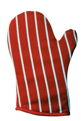Dexam Butcher's Stripe Oven Gauntlet, Red | DIY at B&Q