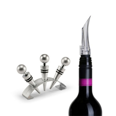 Dexam CellarDine 3 Piece Bottle Stopper and Wine Breather Set | DIY at B&Q