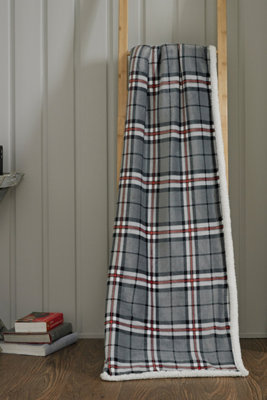 Deyongs Thompson Grey Sherpa Soft Throw