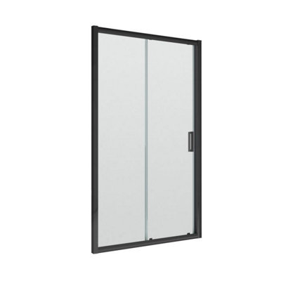 Dezine 6mm Matt Black 1200 x 800mm Sliding Door Shower Enclosure