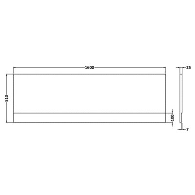 Dezine Acrylic 1700mm Straight Bath Side Panel
