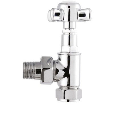 Dezine Crosshead Angled Towel Radiator Valves - Pair