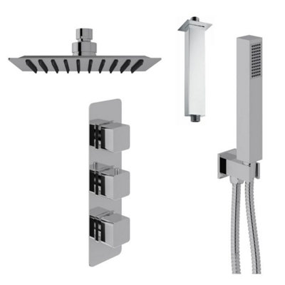 Dezine Cubo Concealed Shower Kit with Handset and Ceiling Mounted Rain ...