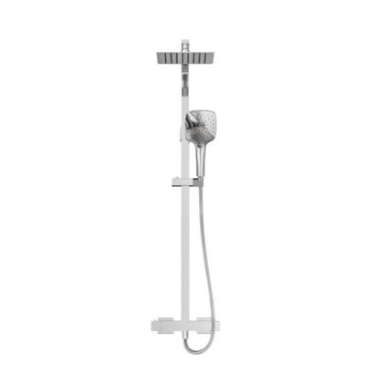 Dezine Cubo Pro Exposed Square Shower Kit, Chrome