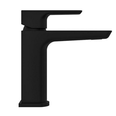 Dezine Frisco Pro Black Basin Mixer with Push Button Waste