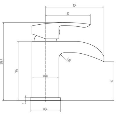 Dezine Lena Basin Mixer with Push Button Waste