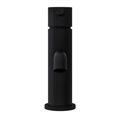 Dezine Pennar Black Basin Mixer with Push Button Waste