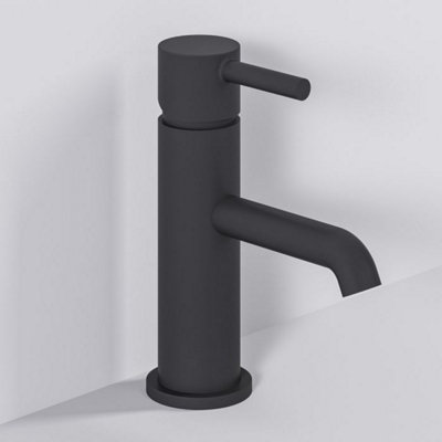 Dezine Pennar Black Basin Mixer with Push Button Waste