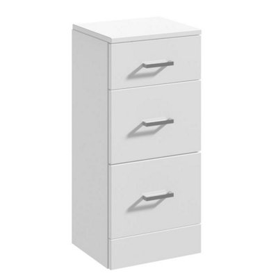 Dezine Velvare 350mm Gloss White 3 Drawer Unit (330mm deep) | DIY at B&Q
