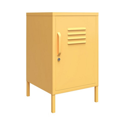 DHP Cache Metal Locker End Table with one door in Yellow