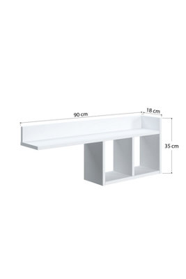 Dia Floating Wall Shelf Unit, Bookshelf, 90 x 18 x 35 cm Wall Mounted ...
