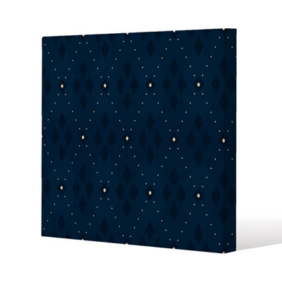 Diagonal dot stripes (Canvas Print) / 90 x 90 x 4cm