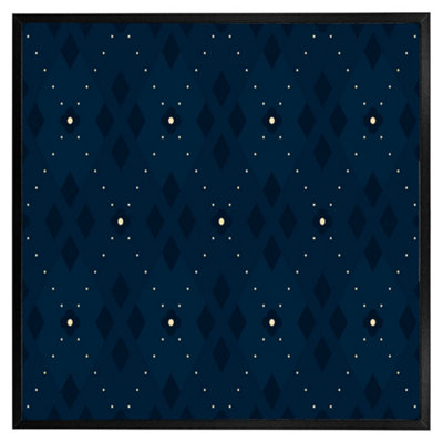 Diagonal dot stripes (Picutre Frame) / 30x30" / Black