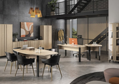 Diagone Blond Oak Meeting Table