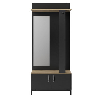 Diagone Oak & Black Hallway Unit | £235 at B&Q