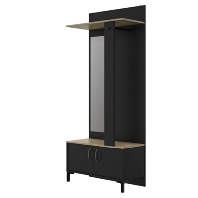 Diagone Oak & Black Hallway Unit