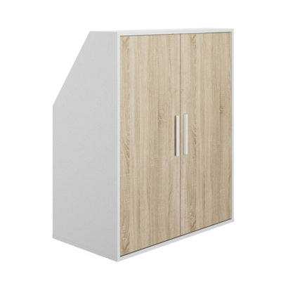 Diagone Oak & White Storage Chest