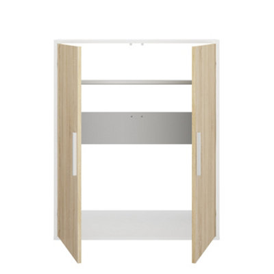 Diagone Oak & White Storage Chest