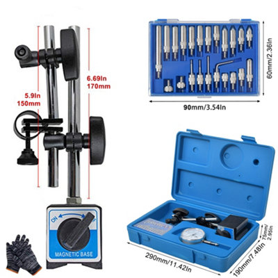 Dial Test Indicator DTI Gauge with Magnetic Base Stand Clock Gauge ...