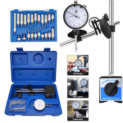 Dial Test Indicator DTI Gauge with Magnetic Base Stand Clock Gauge ...