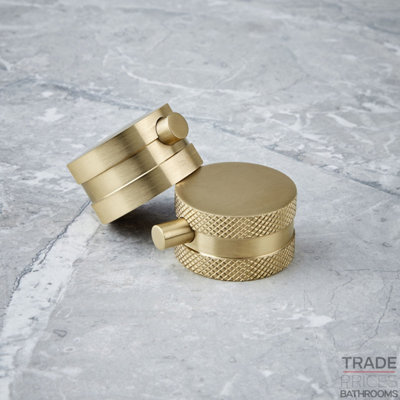 Diamond Cut Brushed Brass Countertop Mixer Tap