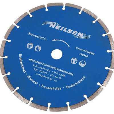 Diamond Cutting Disc, 9"/230mm Segmented. Hard Brick Tiles Stone ...