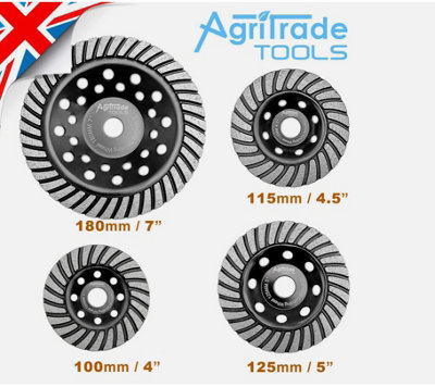 Diamond Grinding Cup Wheel Turbo Row 100mm, 4" - M14 Arbor