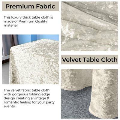 Diamond Velvet Rectangle Tablecloth, Champagne , 70 Inch x 144 Inch