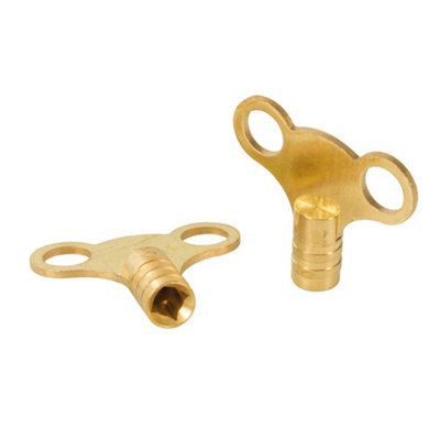 Dickie Dyer - Brass Clock-Type Radiator Bleed Keys - 2pk