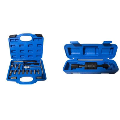 Diesel Injector Seat Cutter Set 17pc + Diesel Injector Puller Remover ...