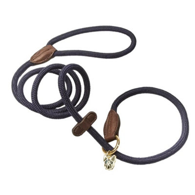 Digby & Fox Leather Dog Slip Lead Navy (One Size)