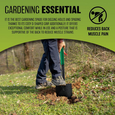 Digging Garden Shovel Heavy Duty Steel Gardening Soil Border Builders ...