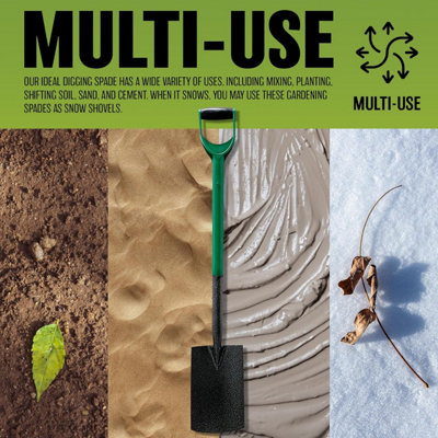 Digging Garden Shovel Heavy Duty Steel Gardening Soil Border Builders ...