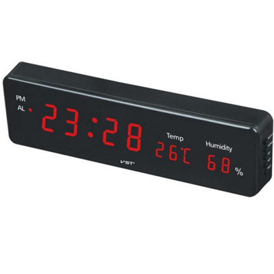 Digital Clock Digital LED Alarm Clock Battery Operated LED Wall Clock ...