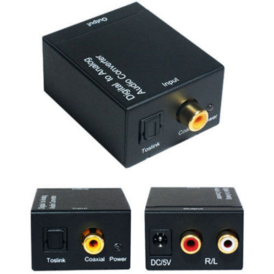 Digital Coaxial/Optical To 2 RCA PHONO Sound bar Converter Adapter ...