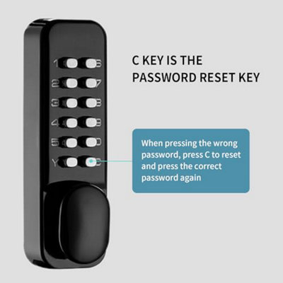 Digital Code Door Lock Chrome Waterproof Combination Lock Knob with Key ...