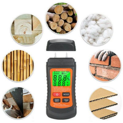 Digital Moisture Meter Damp Detector Humidity Tester for Wood