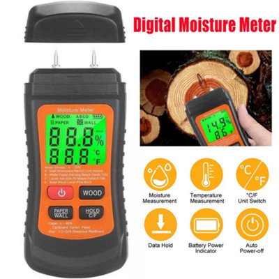 Digital Moisture Meter Damp Detector Humidity Tester for Wood