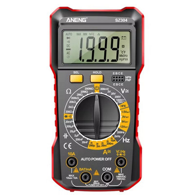 Digital Multimeter Voltage, Current, and Ohm Tester with Large Display ...