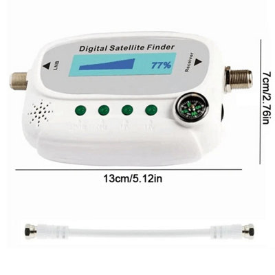Digital Satellite Signal Finder Strength Meter LED Display Buzzer w/Compass