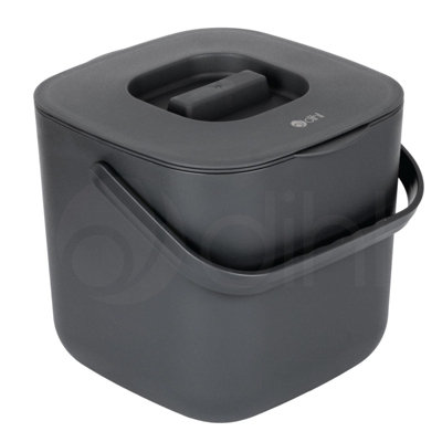 Dihl 7L Anthracite Food Waste Kitchen Compost Caddy Bin | DIY at B&Q