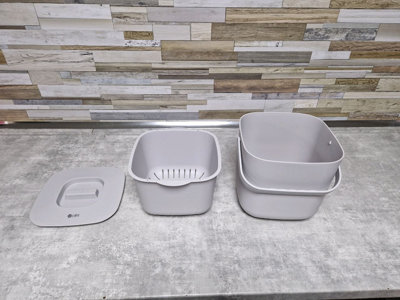 Dihl 7L Grey Food Waste Kitchen Compost Caddy Bin