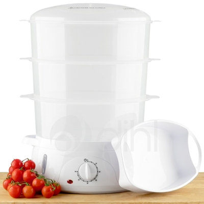 Dihl 800W 9L 3 Level Electric Steamer White Healthy Food Rice Cooking ...