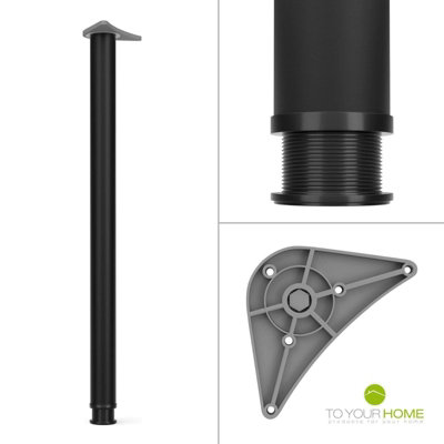 Buy Dihl Black Adjustable Breakfast Bar Table Leg - 710mm | DIY at B&Q