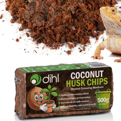 Dihl Coconut Coir Husk Chips Coco Mulch Compost for Orchids - 500g