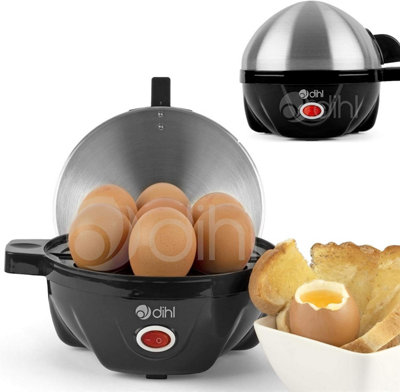 Dihl Egg Cooker Boiler Steamer 7 Eggs Electric Brushed Steel | DIY at B&Q