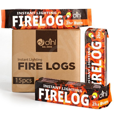 Dihl Fire Logs - Instant Lighting - Pack of 15